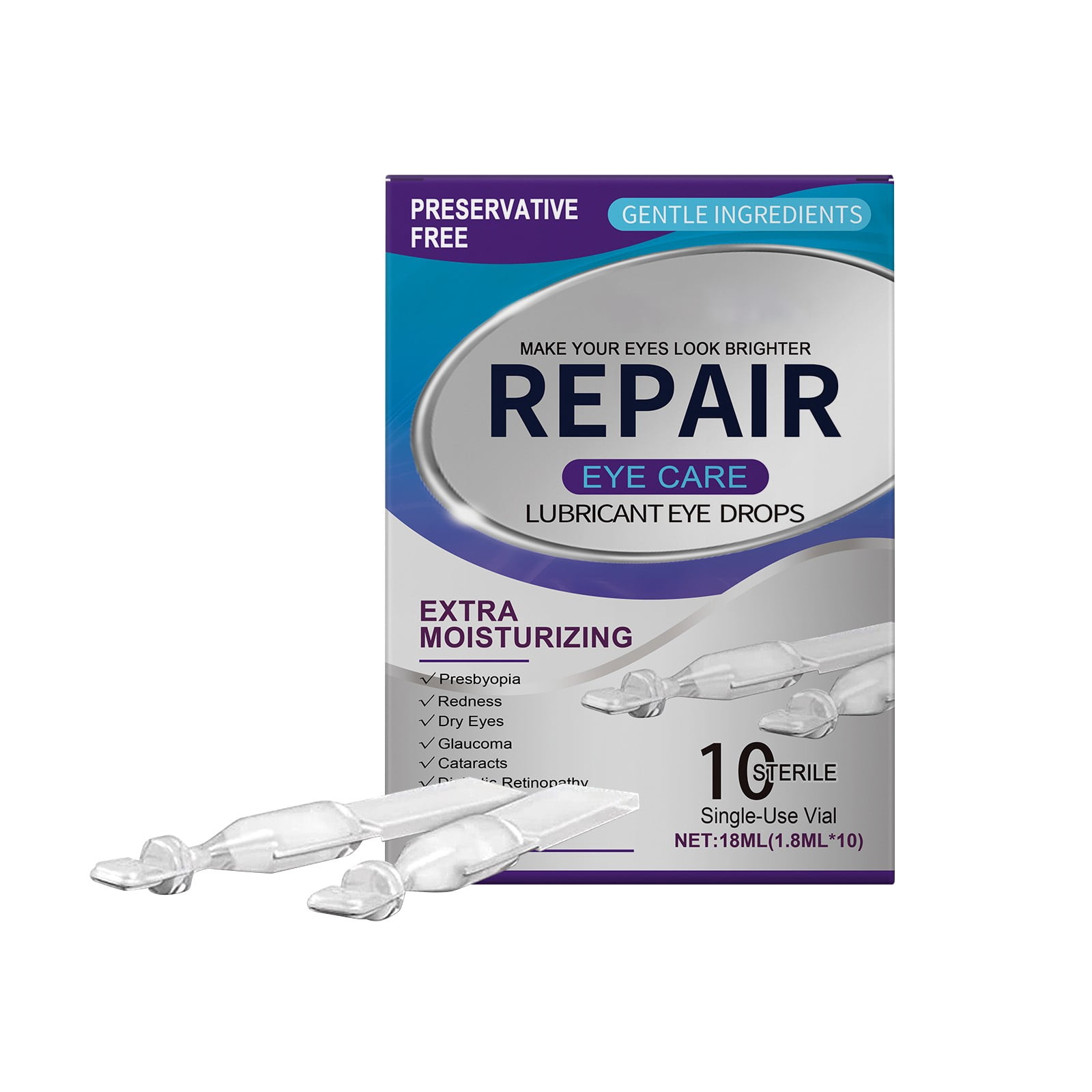 AOVUWU Repair Eye Care Lubricant Eye Drops Extra Moisturizing ...