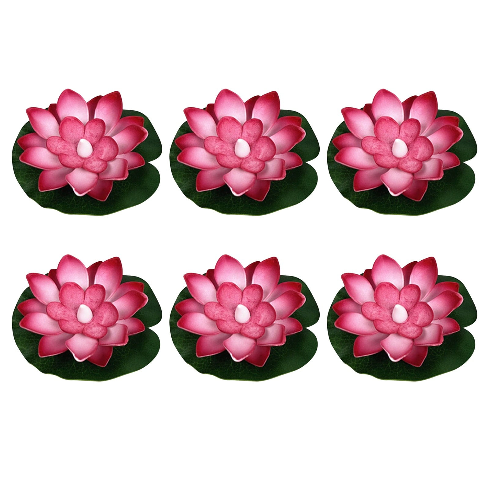 AOVUWU Set of 6 Floating Artificial Lotus Flowers Realistic Pond Decor ...