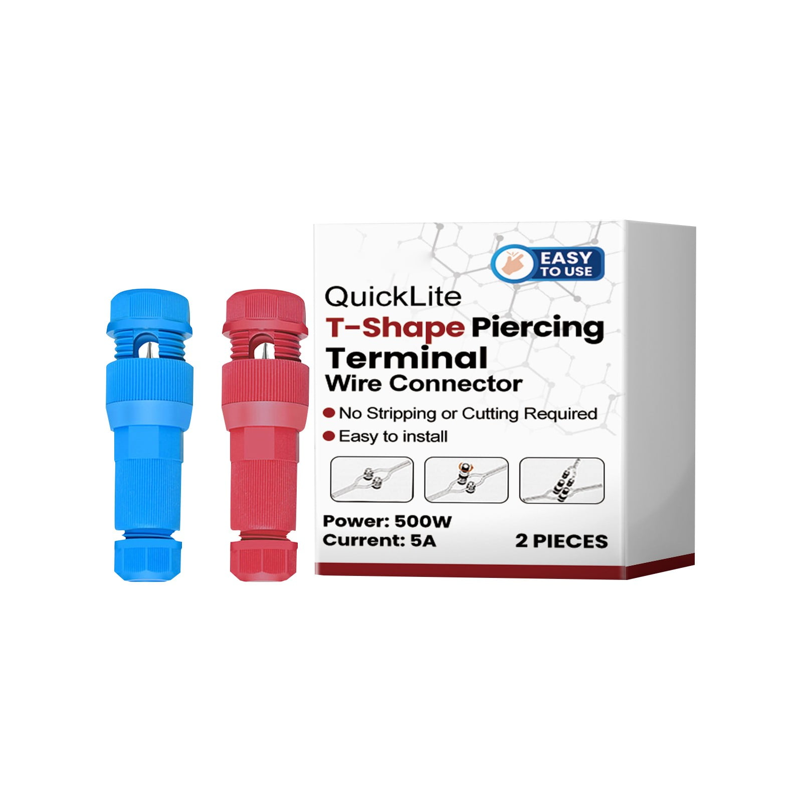 AOVUWU T-type Piercing Terminal Wire Connector Wire Connection Easy And ...