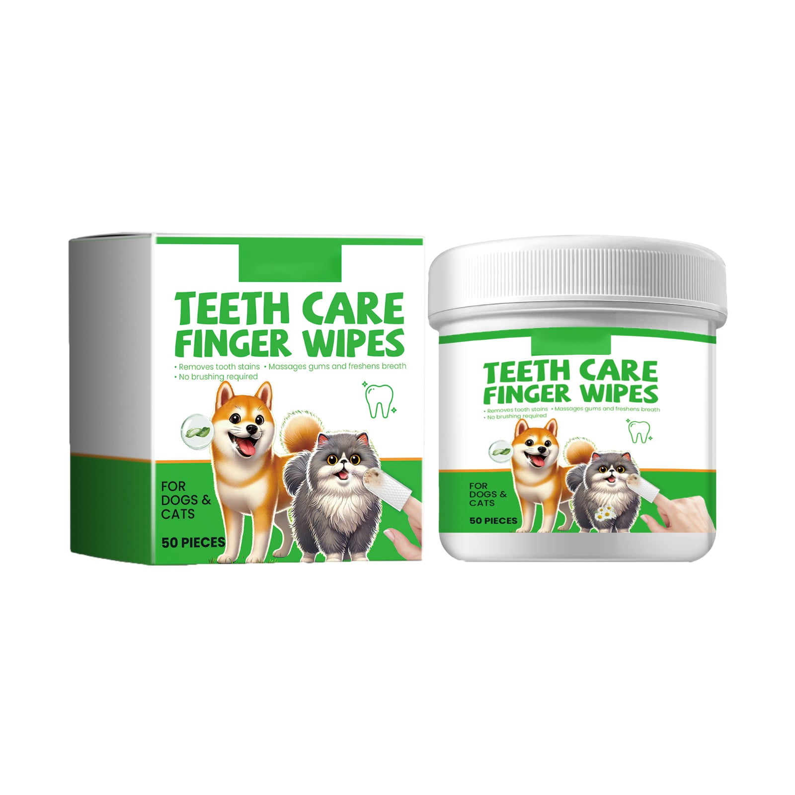 AOVUWU Teeth Care Finger Wipes for Dogs & Cats Dental Cleaning, Gum ...