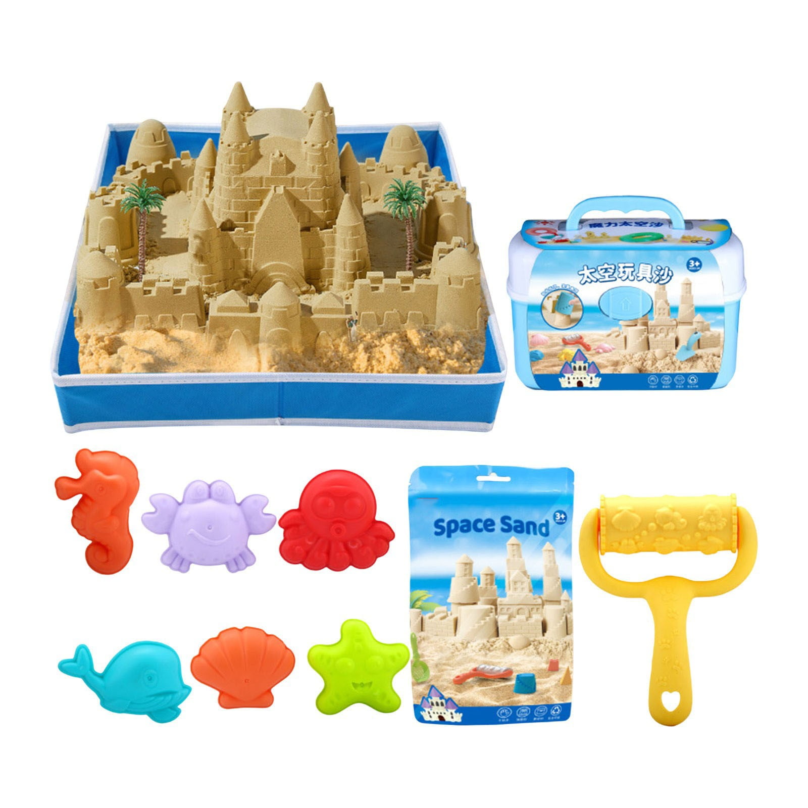AOVUWU Ultimate Sand Castle Building Kit for Kids Includes Molds, Space ...