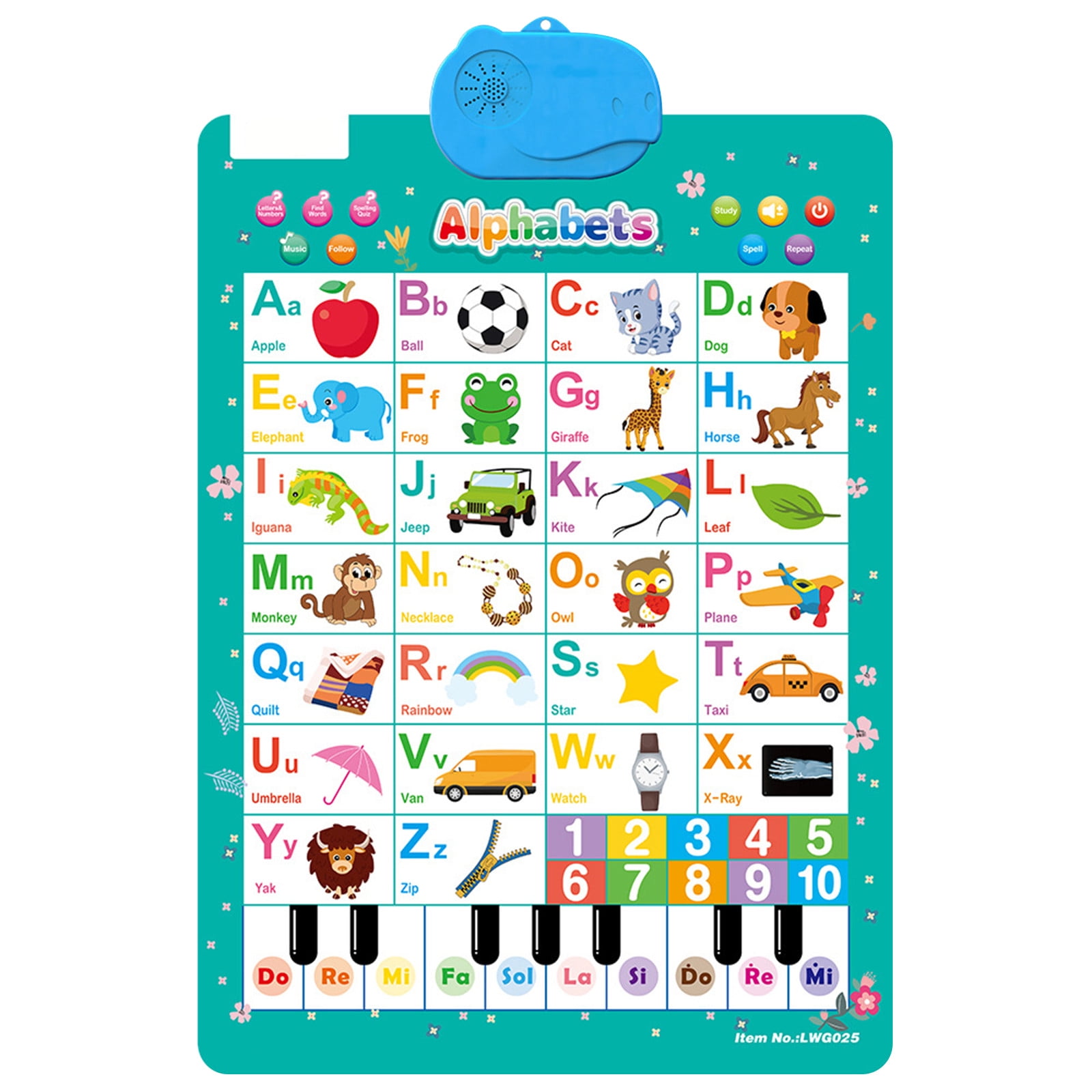 AOVUWU Upgraded Electronic Alphabet Poster Toddler Toys, Interactive ...