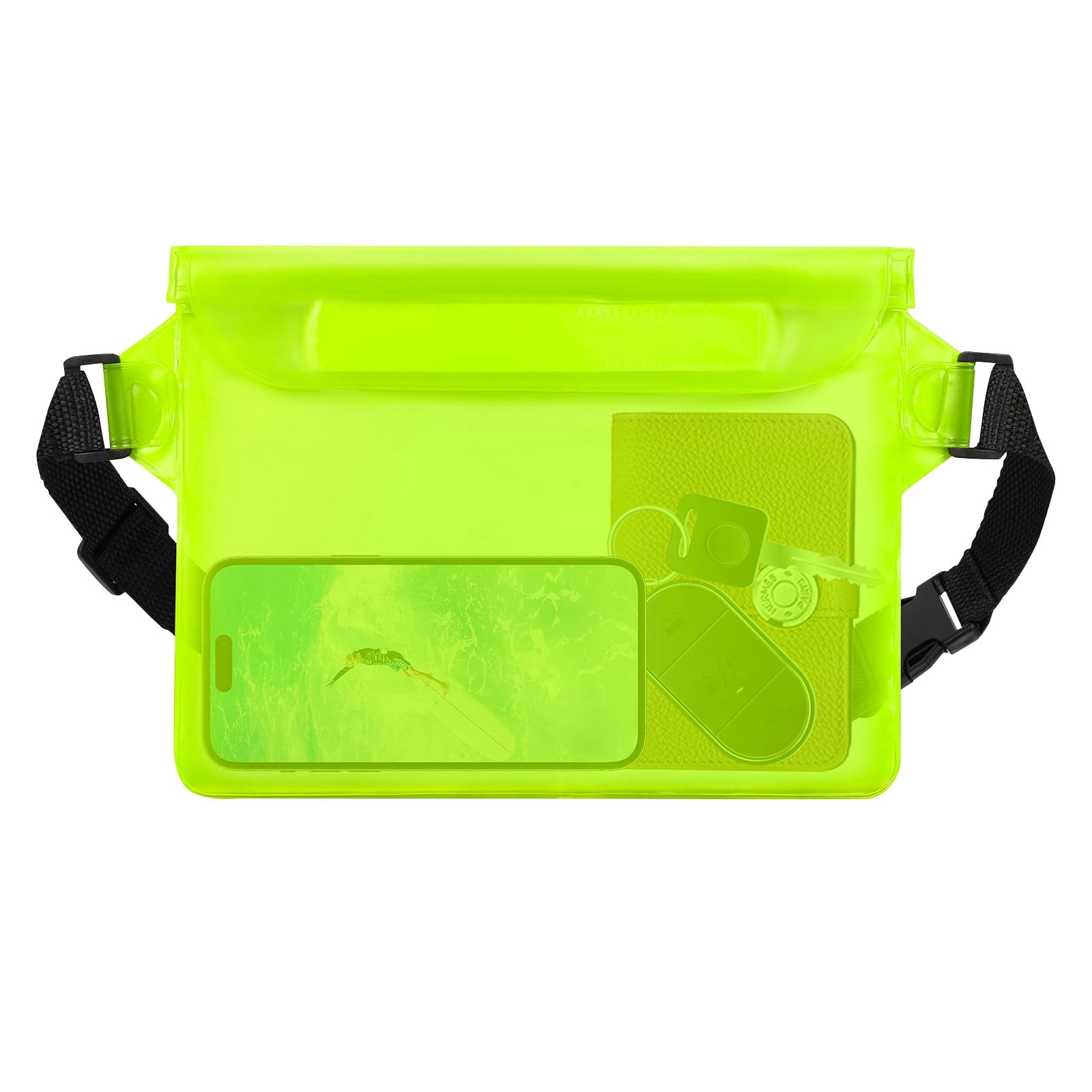 AOVUWU Waterproof Waist Bag with Adjustable Strap Clear Red PVC Pouch ...