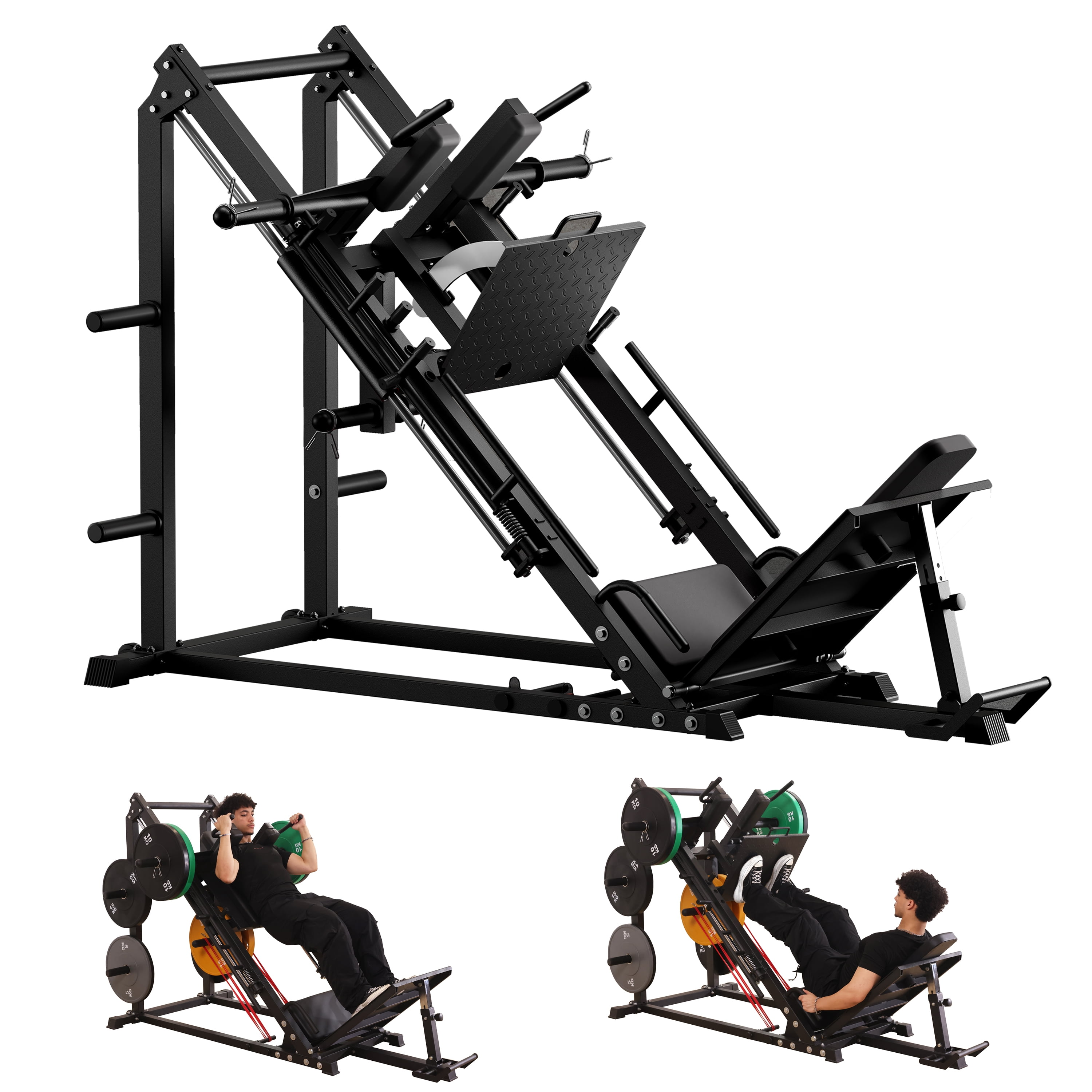 AOWINNOX Fitness 45-Degree Leg Press and Hack Squat Machine-Quads ...