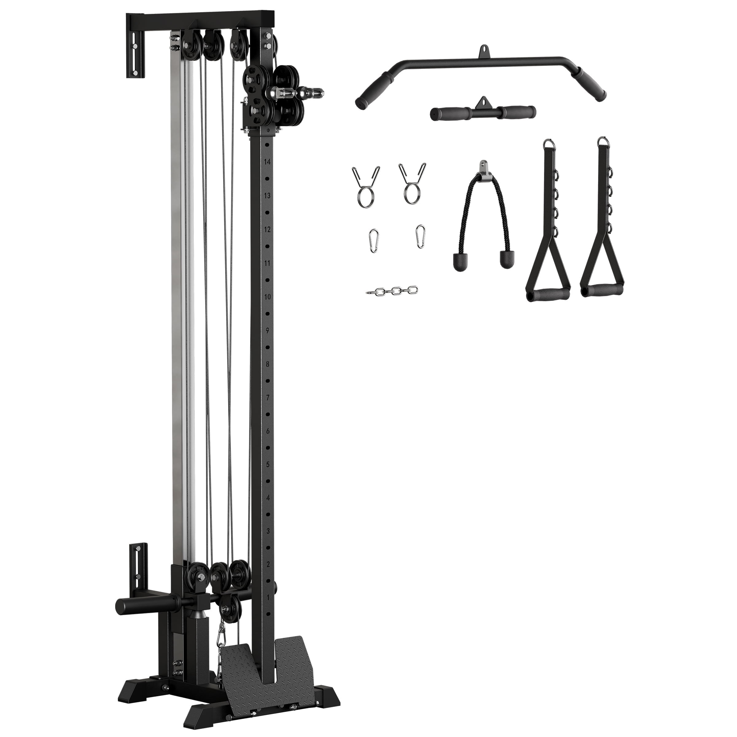 AOWINNOX Fitness Wall Mount Cable Crossover Machine, Multi-Functional ...