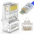 AOWIZ RJ45 Cat6 Cat6a Ethernet Network Connector, Pass Through Design ...