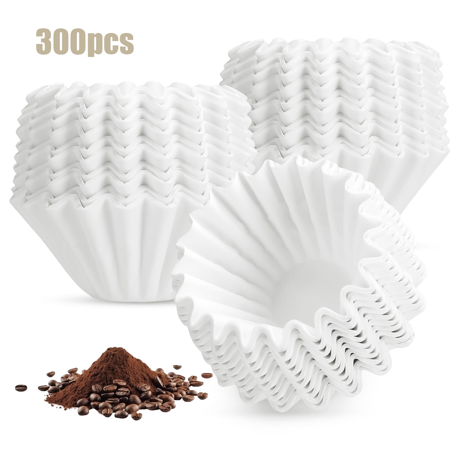 AOWOO 1-2 Cup Basket Coffee Filters, 300 Count, Unbleached Paper ...
