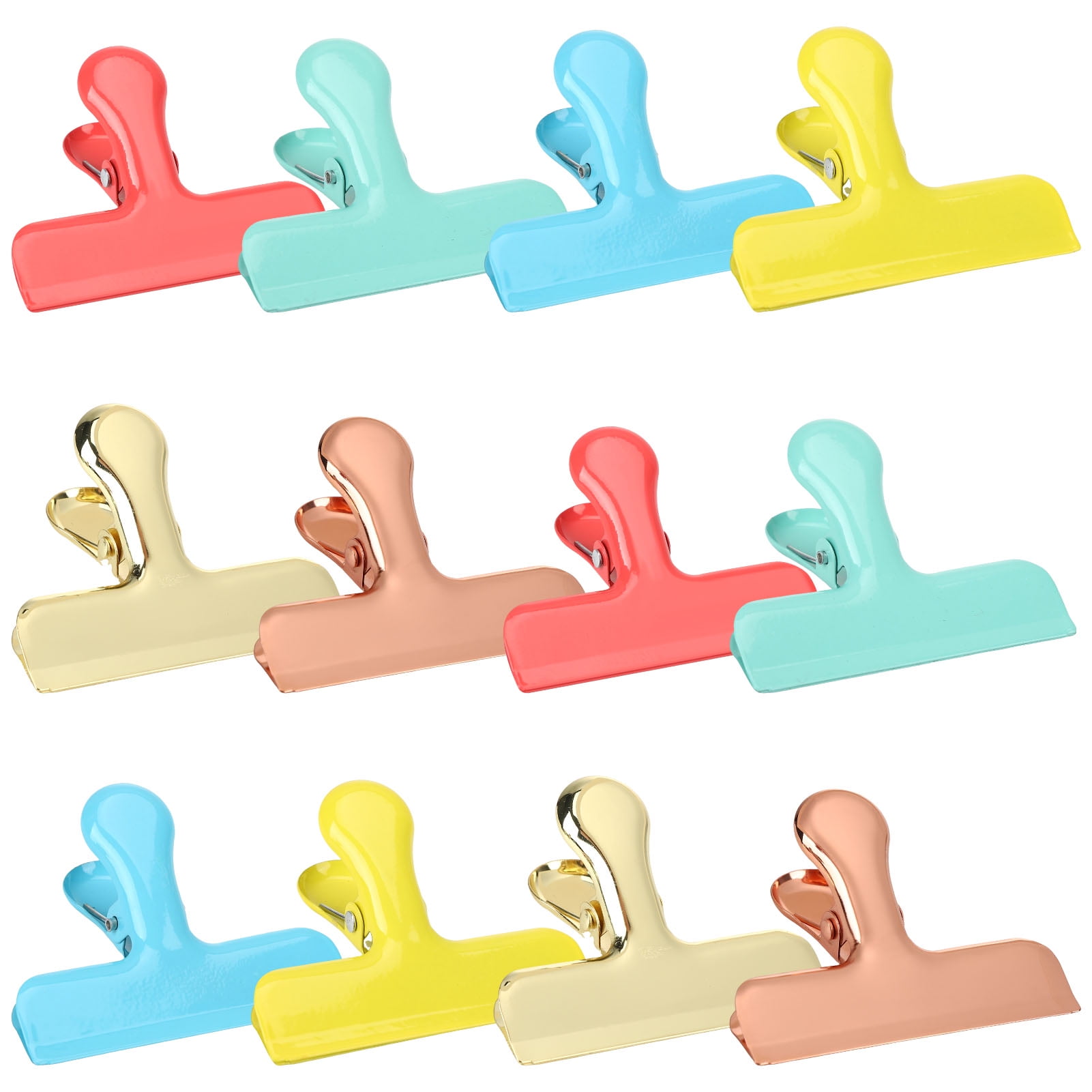 AOWOO 12 Pcs Stainless Steel Chip Clips 3 Inch, Chip Clips for Food ...