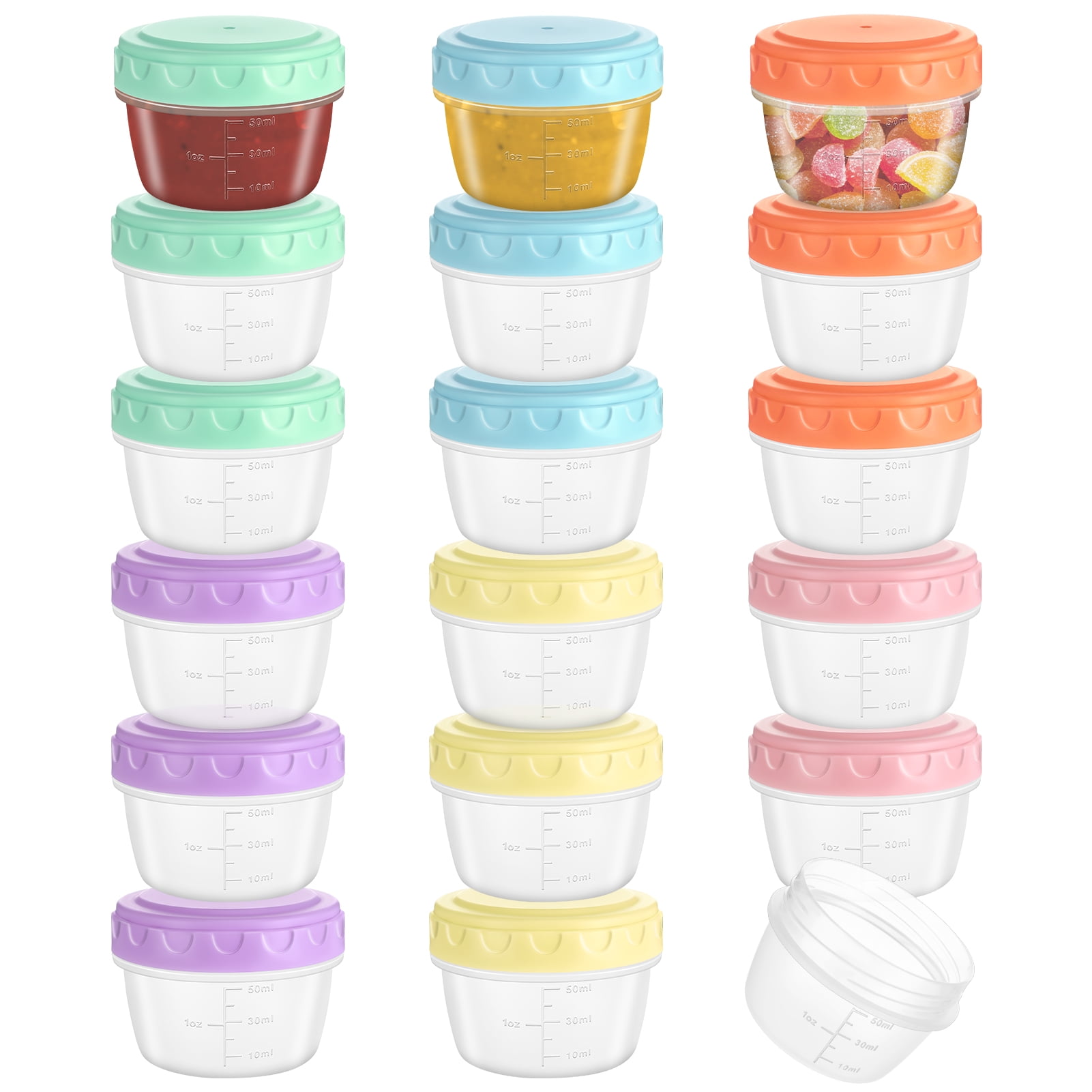 AOWOO 18 Pack 2.7 Oz Salad Dressing Container To Go with Lids, Plastic ...
