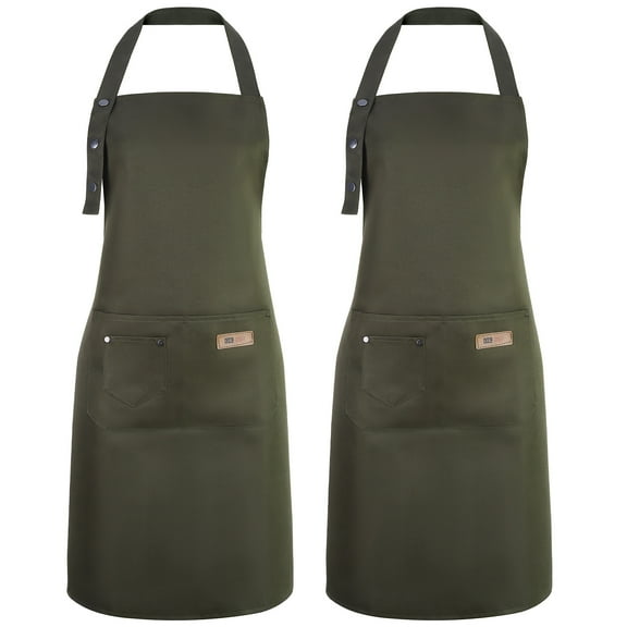Adjustable Bib Apron Waist Hanging Neck Solid Color Waterdrop Resistant ...