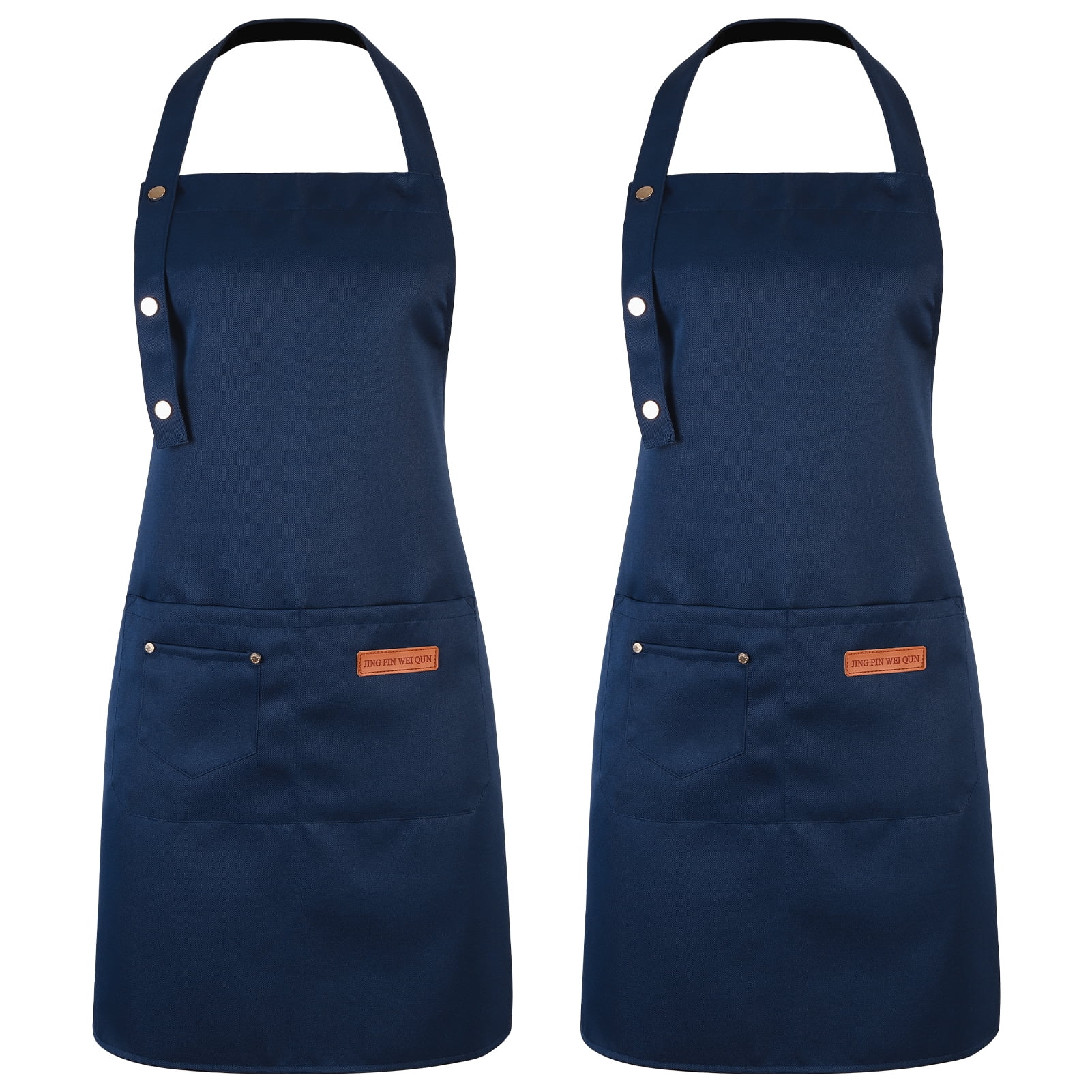 AOWOO 2 Pack Kitchen Bib Apron, Adjustable Waterdrop Resistant Apron ...