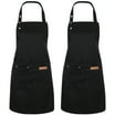 Taihexin 3-Pack Full Kitchen Aprons with Pockets, Cotton-Polyester ...