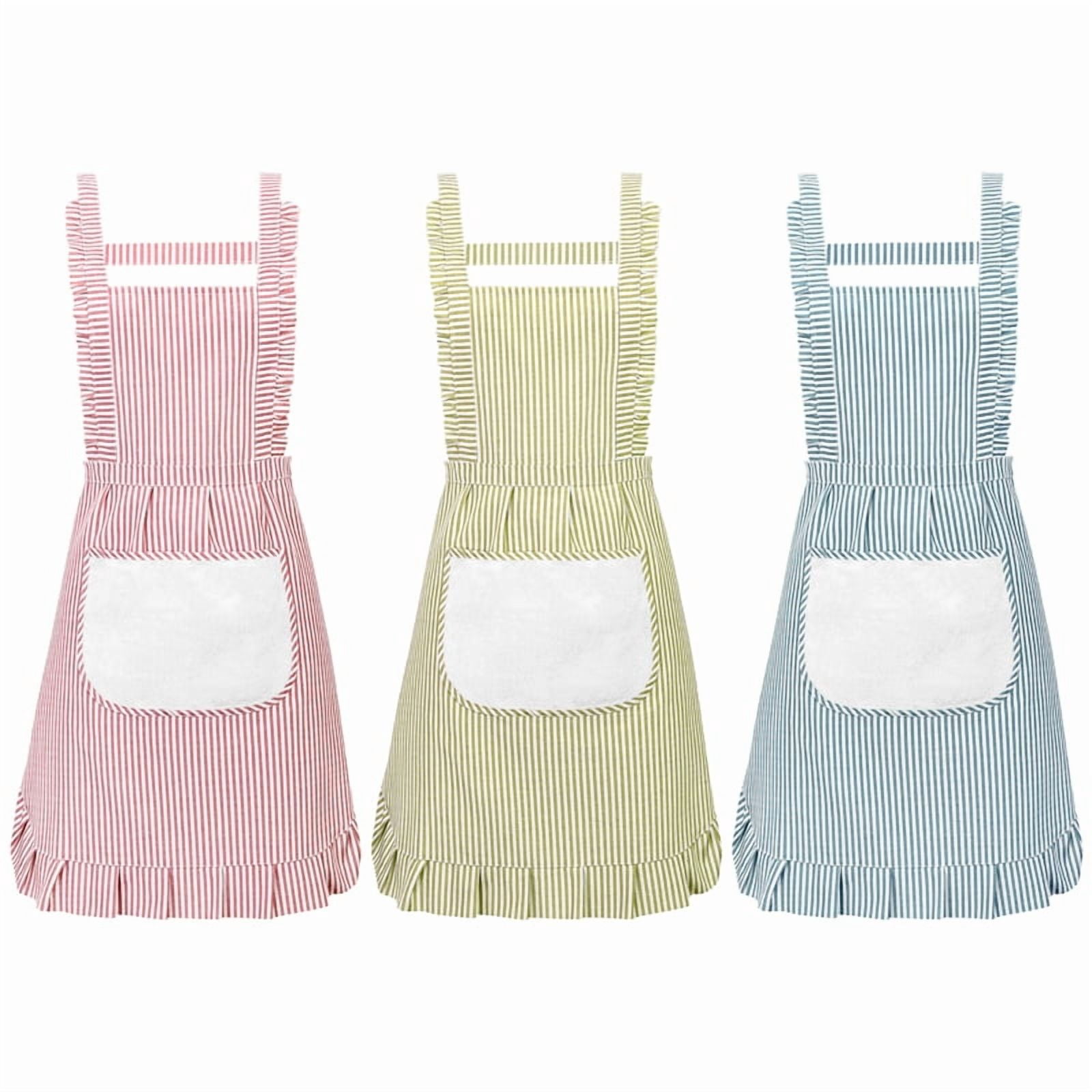 AOWOO 3 Pack Adjustable Kitchen Aprons for Women, Cute Princess Skirt ...
