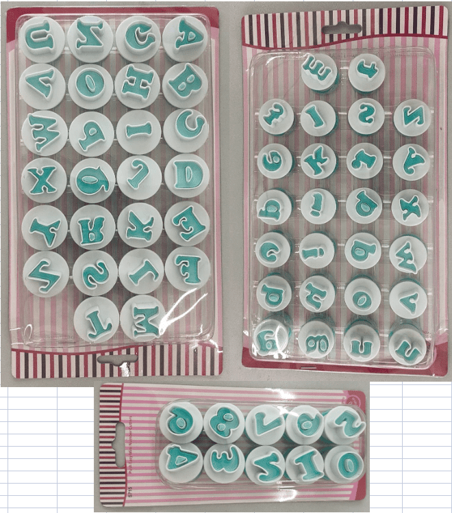 AOWOO 62 Pieces Letter and Number Cutters, Impress Fondant Cookie ...