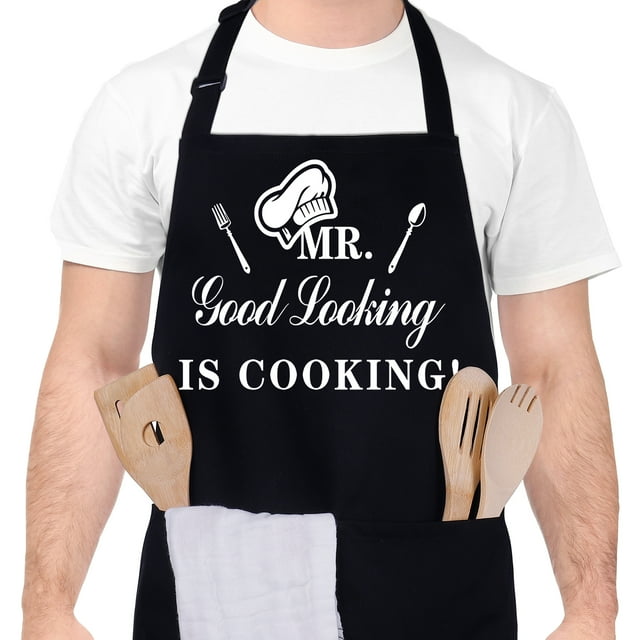 AOWOO Funny Cooking Aprons for Men Women - Cotton Apron with 2 Pockets ...