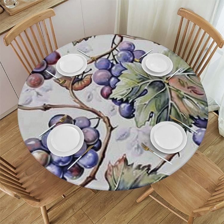 HAOXIT Vintage Tablecloth, Grapes and Leaves Design, Perfect Dining ...