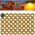 AOXLFU 40pcs Amber 3/4" 12V Round LED Clearence Light Front Rear Side ...