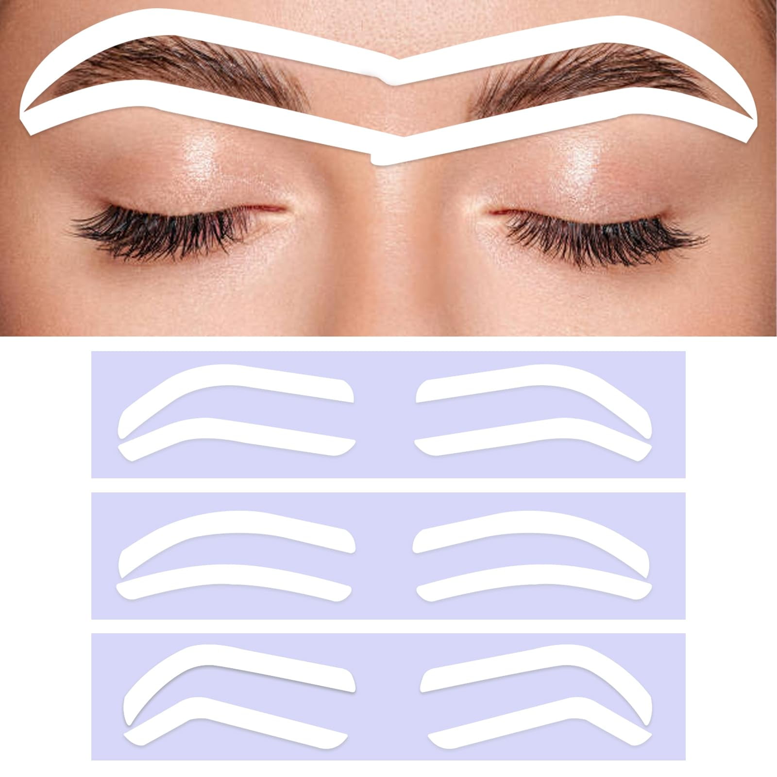 AOZUO 12 Pairs Eyebrow Stencil Stickers, Disposable Airbrush Eyebrow ...