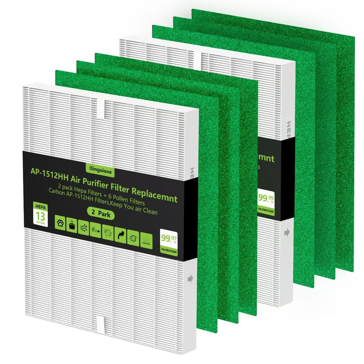 AP-1512HH and 200M Pollen Filter Set for Coway Airmega AP-1512HH and ...