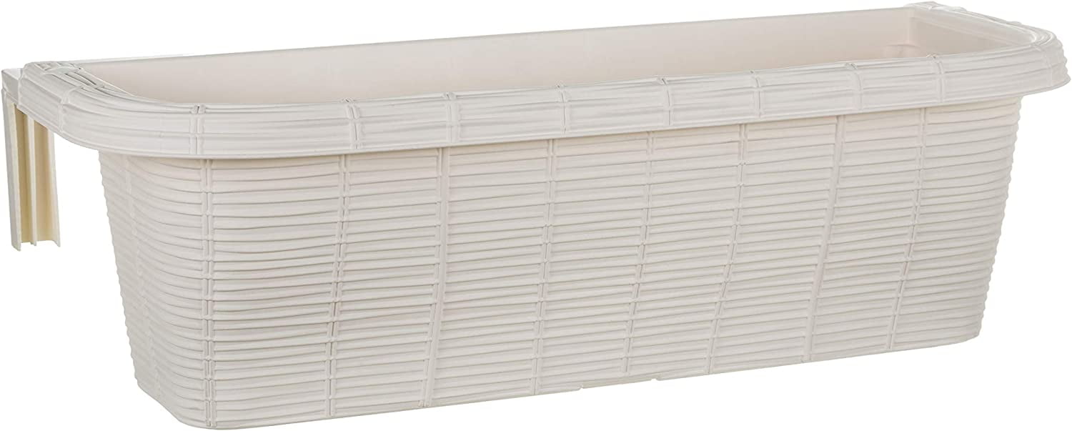 AP-30312 23.5" Adjustable Railing Planter, Ratan Look, White - Walmart.com