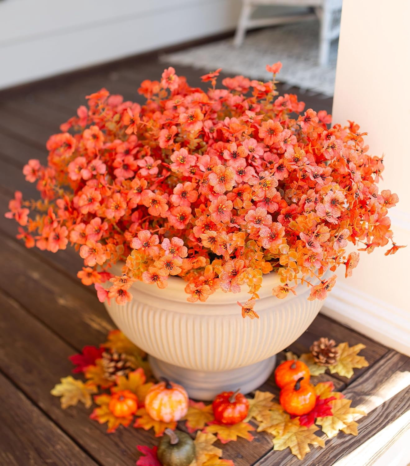 AP Artificial Fall Flowers Faux Mums for Outdoor Indoor Garden Home ...