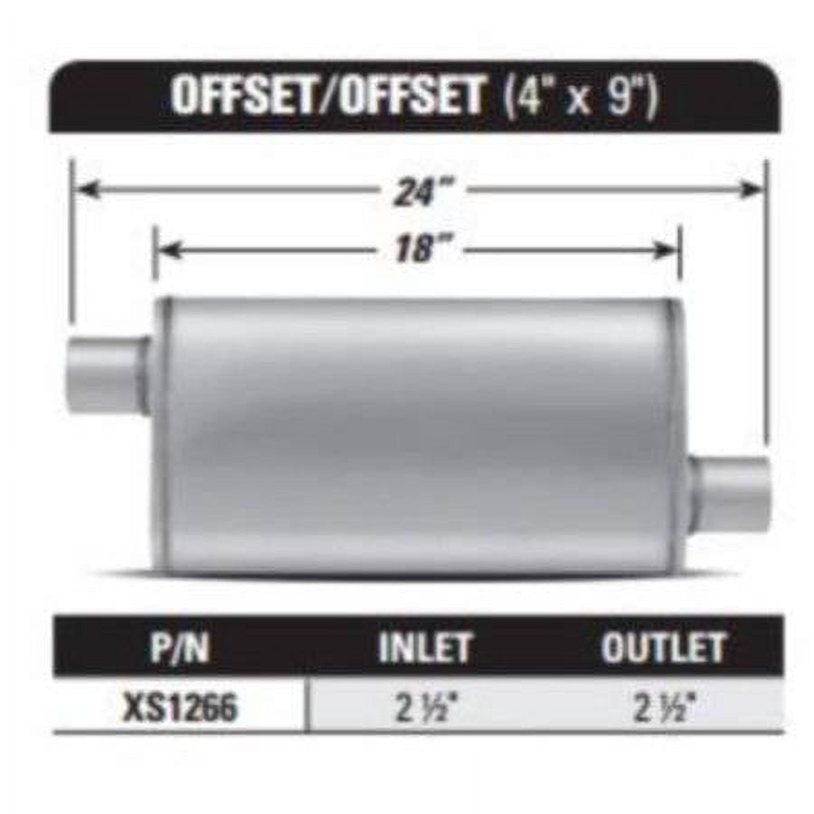 AP EXHAUST PRODUCTS XS1266 MUFFLER - XLERATOR STAINLESS STEEL, OVAL-O/O ...