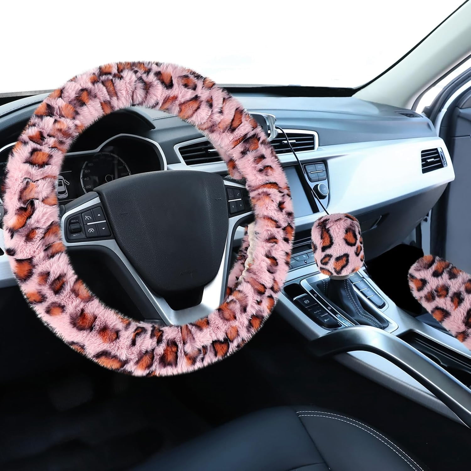 AP Fuzzy Steering Wheel Cover, Universal Fit Fur Car Wheel Cover ...