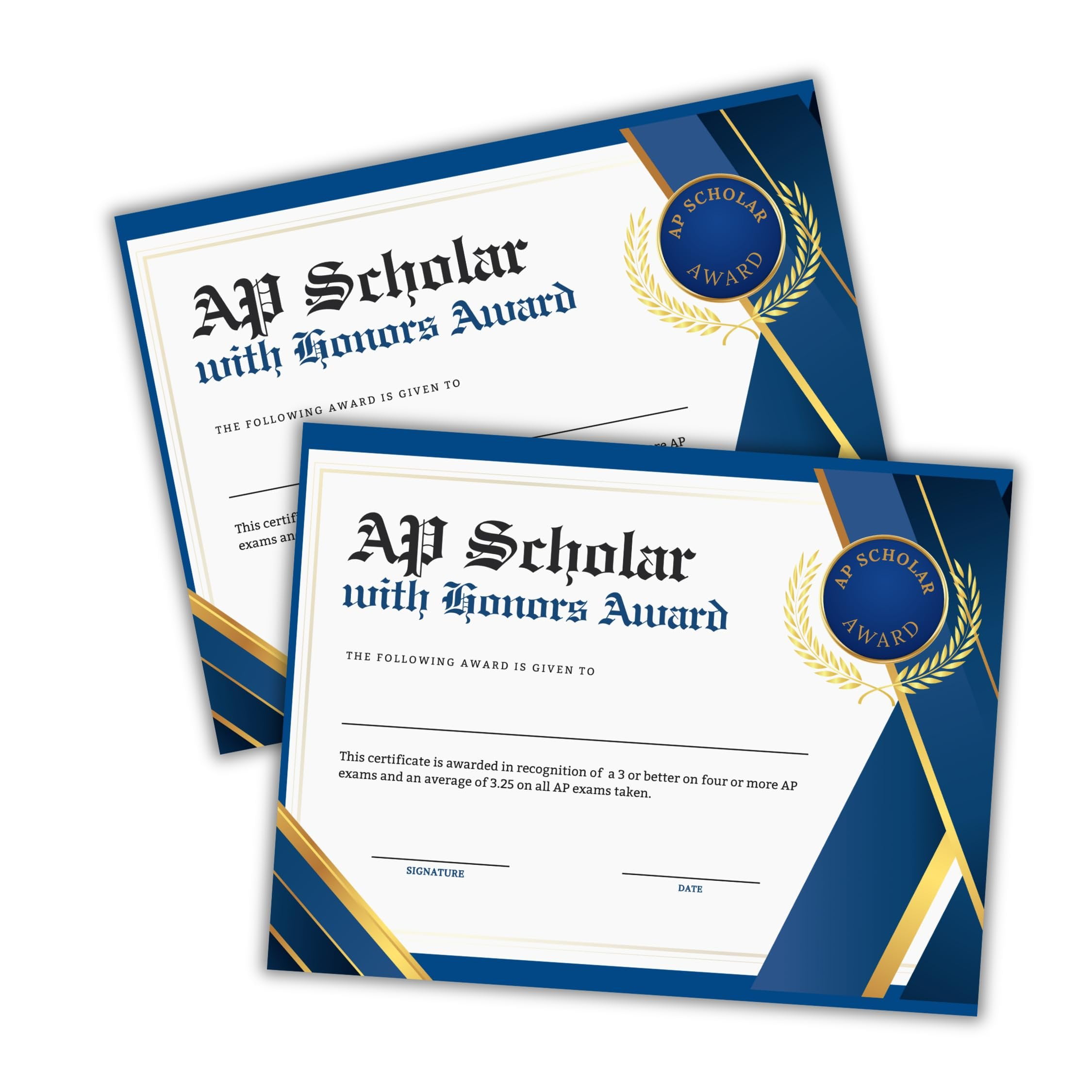 AP Scholar with Honors Award Certificate 30pk 8.5x11 National Honor ...