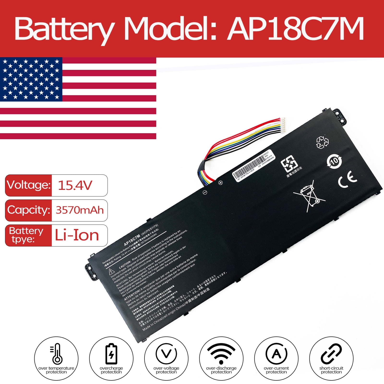 AP18C7M Battery for Acer Swift 3 SF313-52G-76Q4 3 SF313-52G-77A3 3 ...
