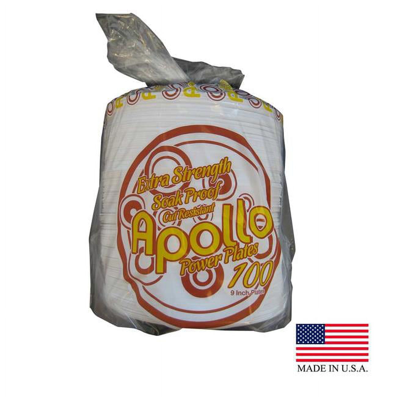 AP9100 PE 9 in. 1 Compartment Apollo Foam Retail Plate - White - Pack ...