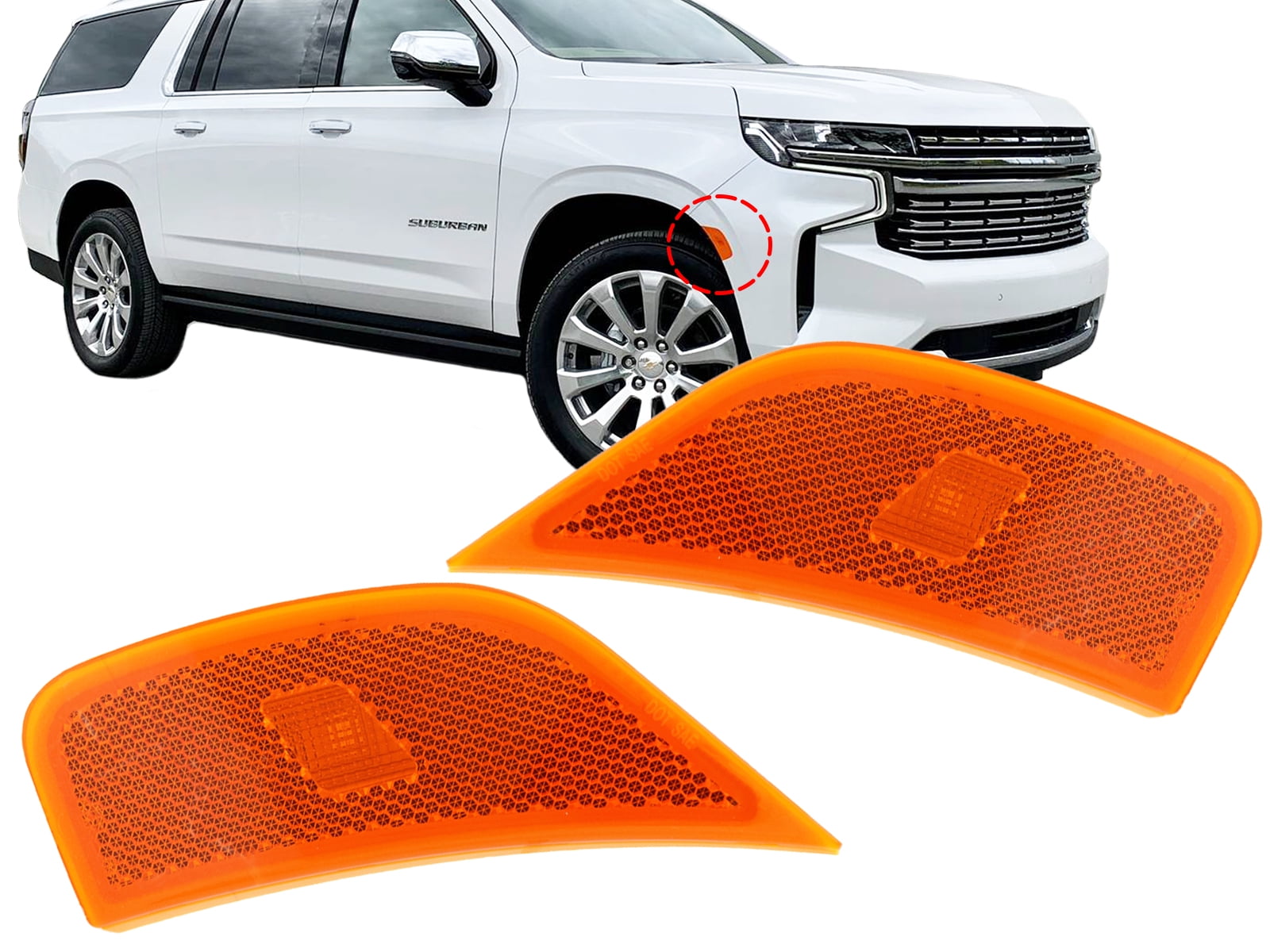 APA Replacement Front LED Side Marker Lamp for 2021 2022 2023 Tahoe ...