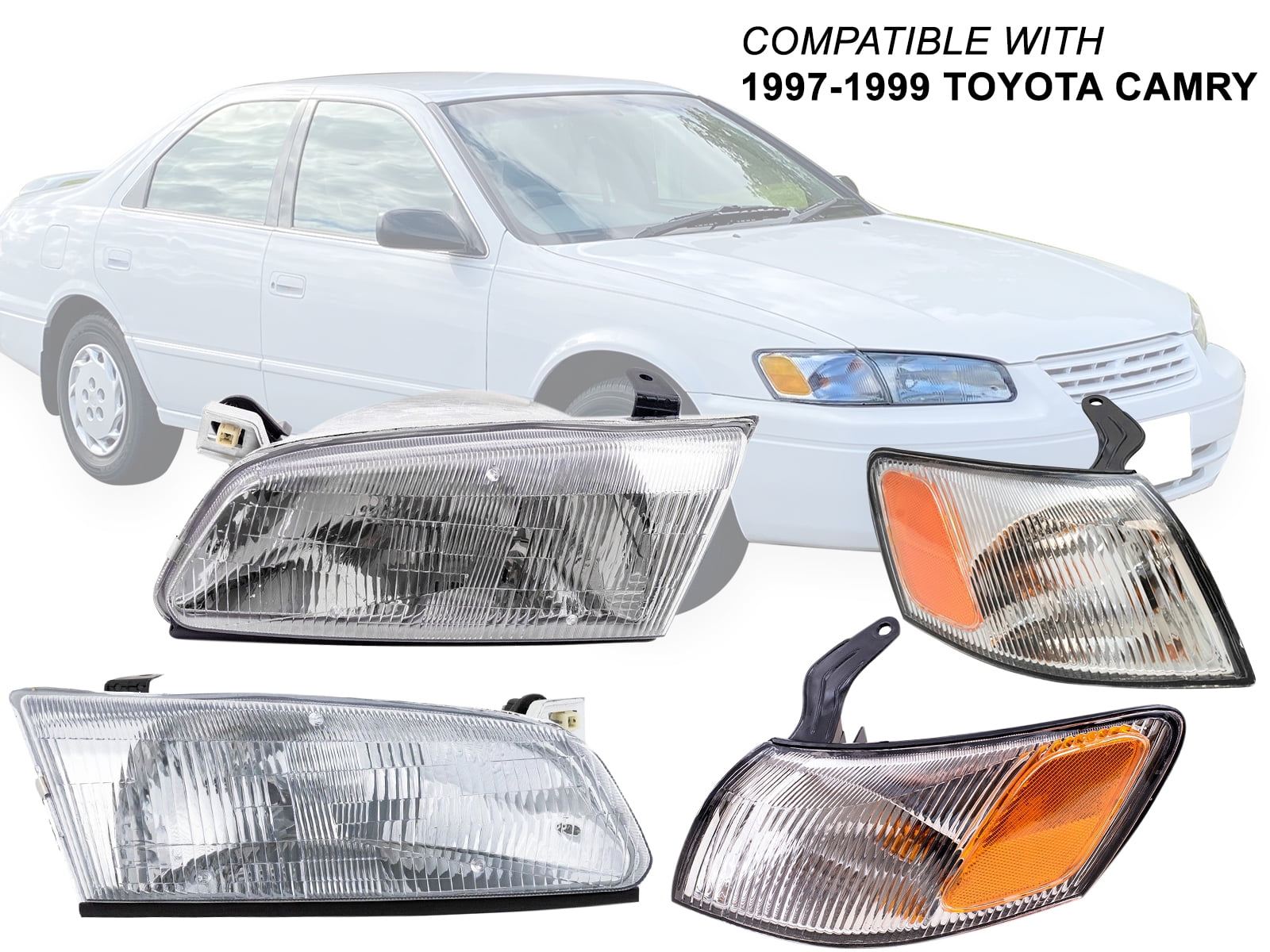 APA Replacement Head Light and Corner Signal Light for 1997 1998 1999 ...