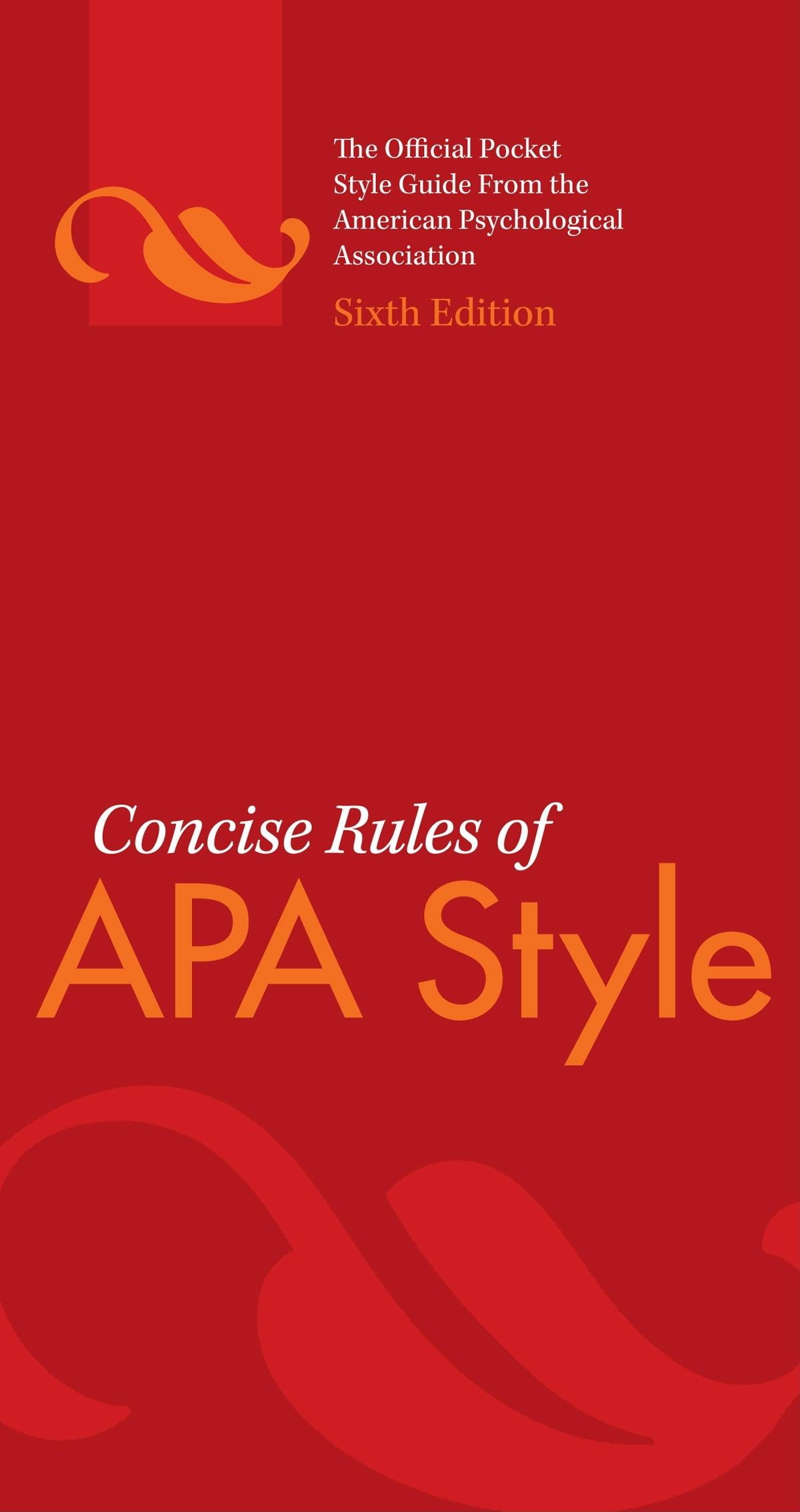 APA Style Series: Concise Rules of APA Style (Edition 6) (Other ...