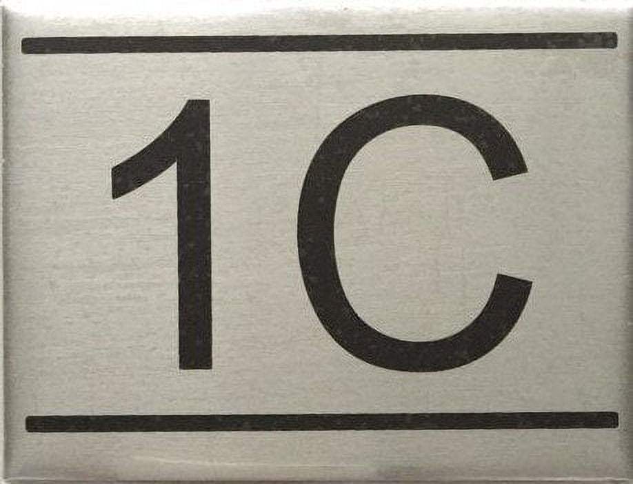 APARTMENT NUMBER SIGN -1C -BRUSHED ALUMINUM (2.25X3) - Walmart.com
