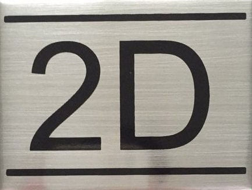 APARTMENT NUMBER SIGN -2D -BRUSHED ALUMINUM (2.25X3) - Walmart.com