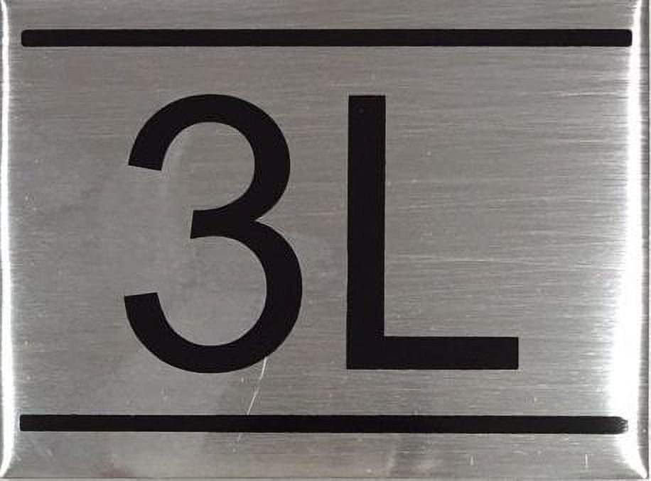 APARTMENT NUMBER SIGN -3L -BRUSHED ALUMINUM (2.25X3, Aluminium ...