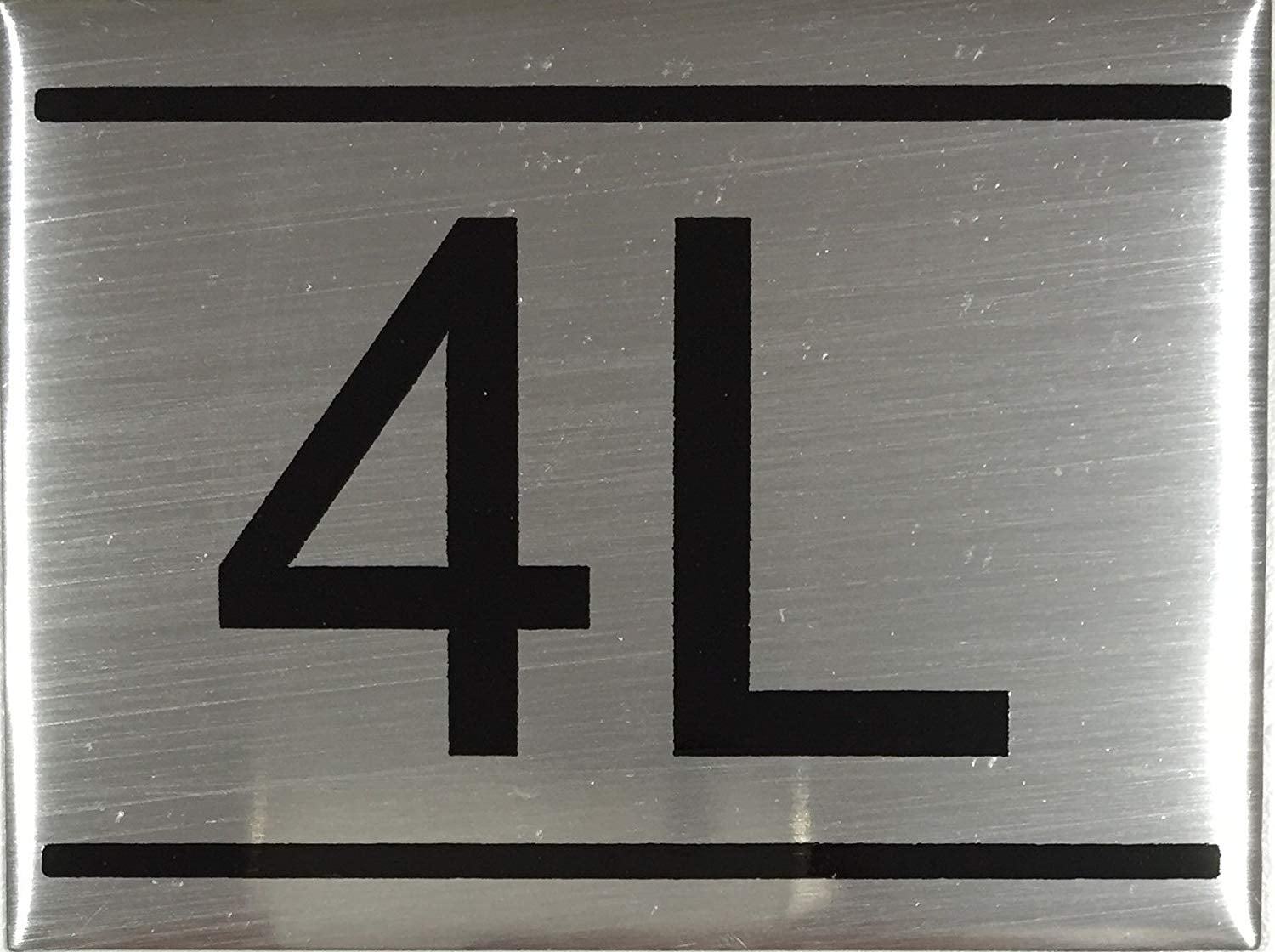 APARTMENT NUMBER SIGN -4L -BRUSHED ALUMINUM (2.25X3, Aluminium ...