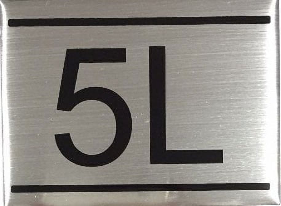 APARTMENT NUMBER SIGN -5L -BRUSHED ALUMINUM (2.25X3, Aluminium ...