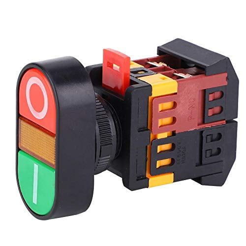 APBB-22/25N Double Push-Button Switch with LED Light NO+NC Momentary ...