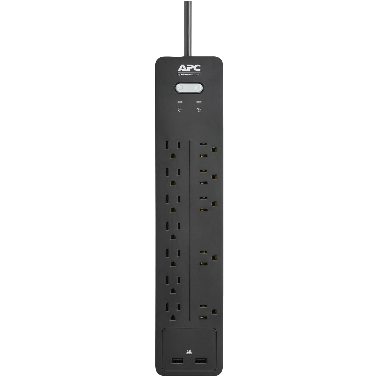 APC 12-Outlet Surge Protector Power Strip with USB Charging Ports, 2160 ...