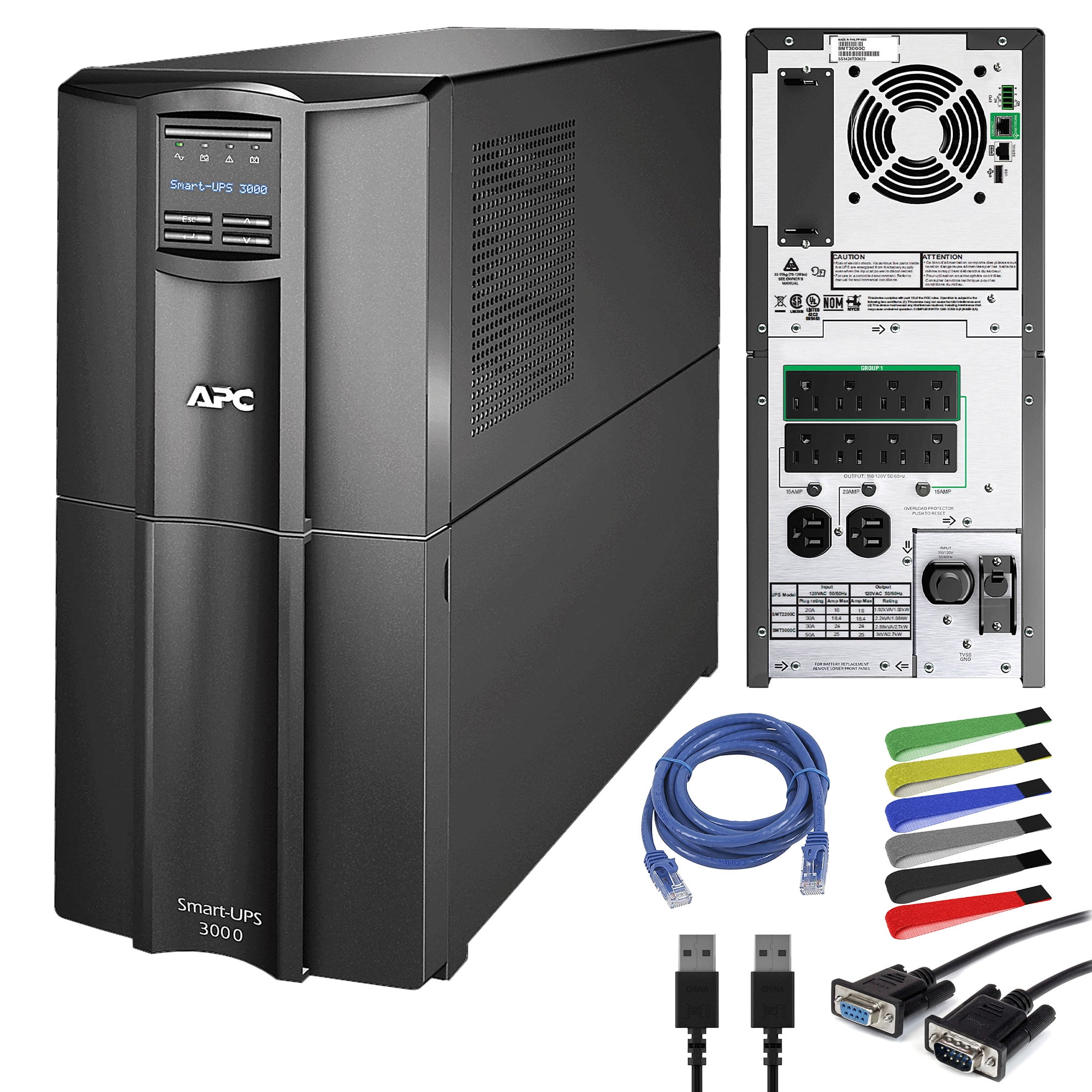 APC 3000VA Smart UPS with SmartConnect, SMT3000C Sinewave UPS Battery ...
