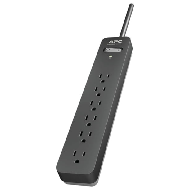 APC 6-Outlet Surge Protector 1080 Joules, SurgeArrest Essential (PE66 ...