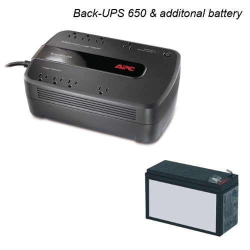 APC BE650G1 UPS System with extra RBC Replacement Battery - Walmart ...