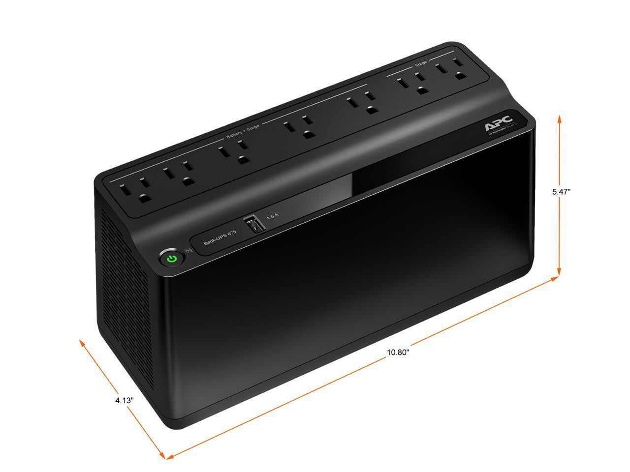 APC BE670M1 675VA 360W, 7 Outlet UPS with USB Port, Backup Battery ...
