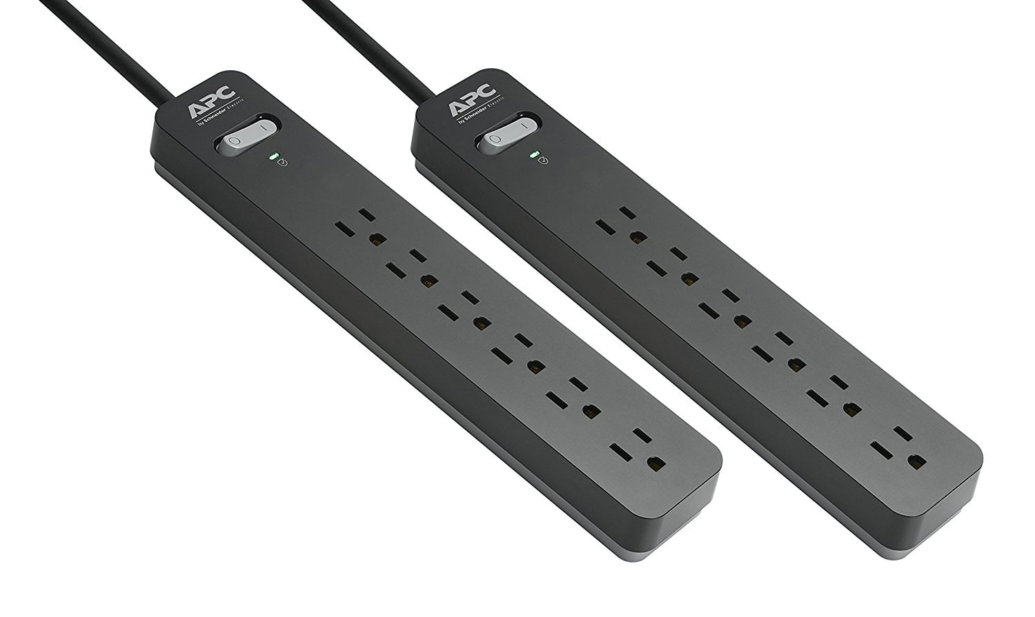 APC SurgeArrest 6 Outlet, 3ft Cord, Dual Pack 120V - Power Strip for ...