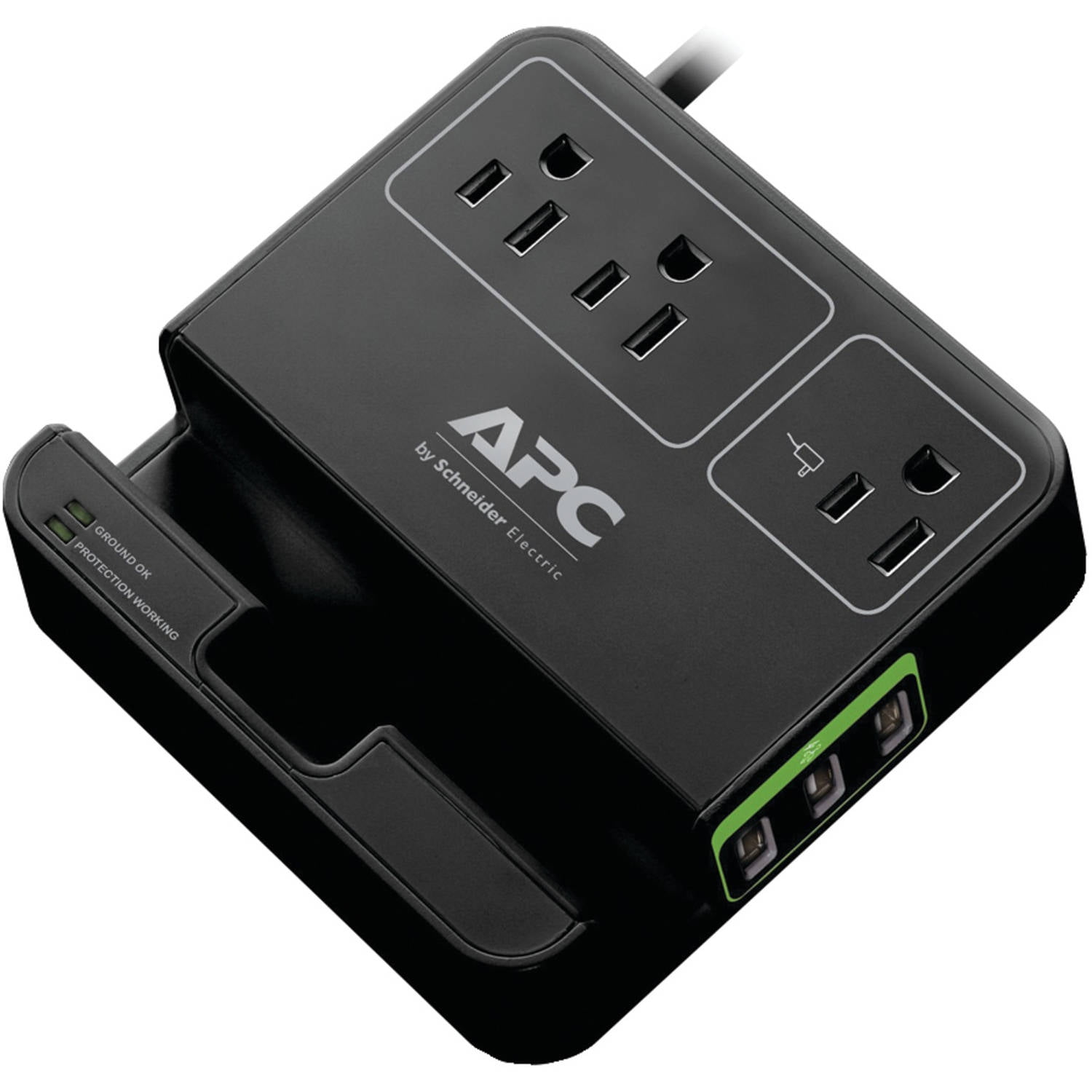 APC SurgeArrest 1080 Joule Surge Protector Power Brick, 3 Outlets with ...