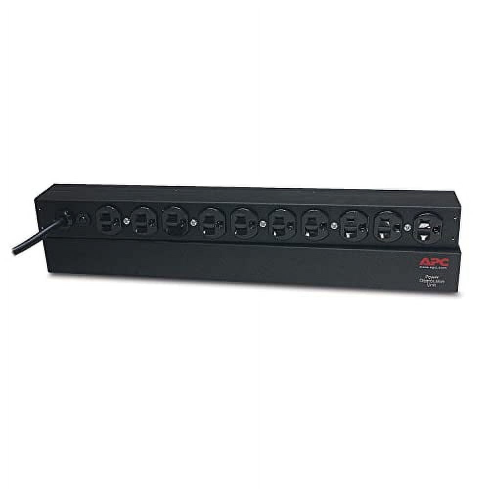 APC Rack Mount PDU, Basic 100V-120V/15A, (10) Outlets, 1U Horizontal ...