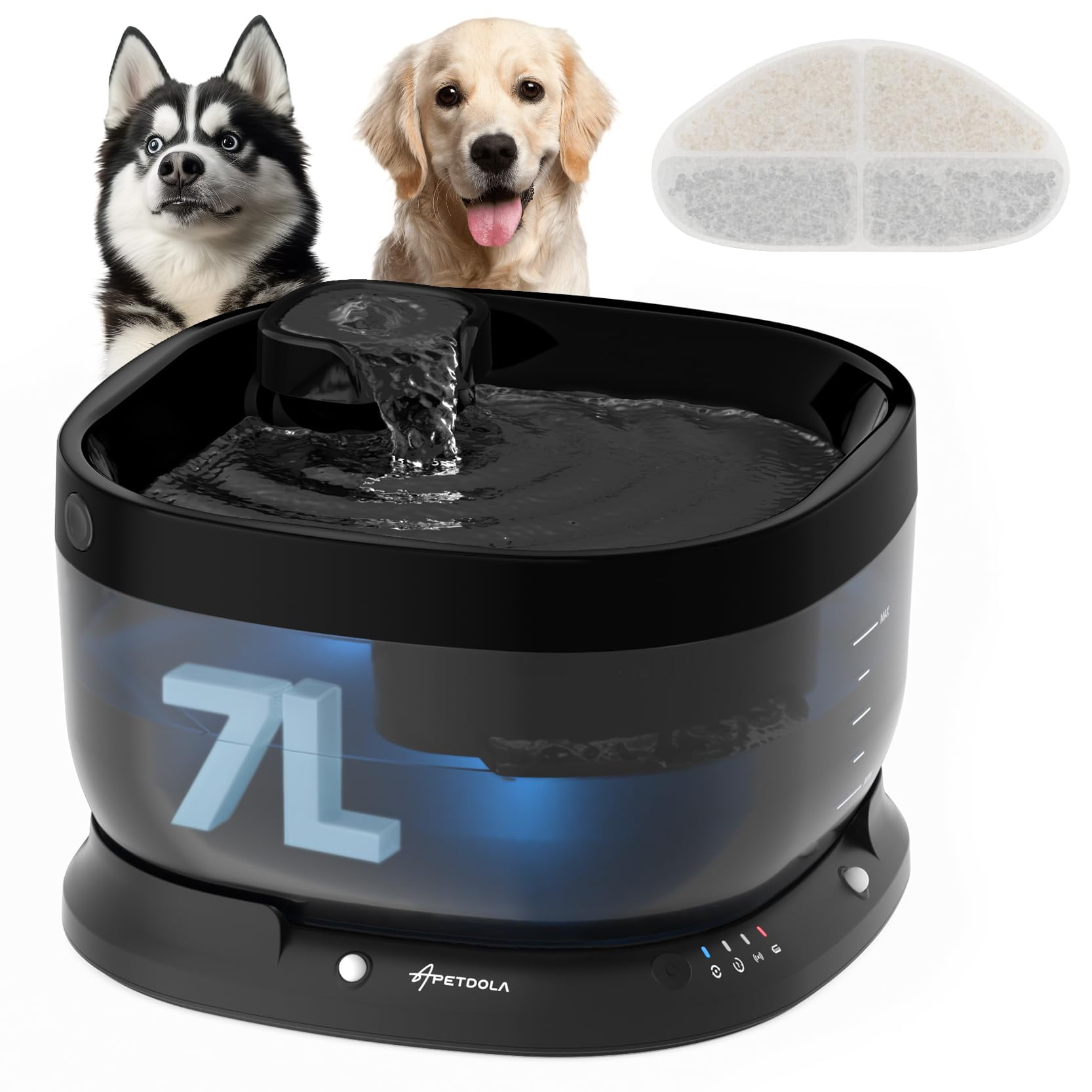 APD APETDOLA Wireless Dog IRF13 Water Fountain, Battery Dog Water ...