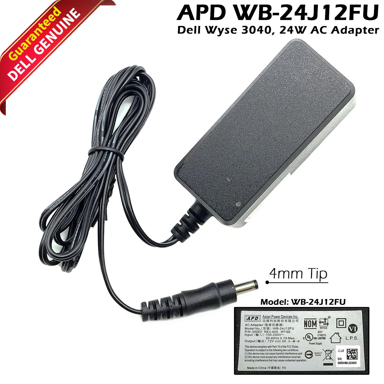 Dell 65w Replacement Ac Adapter For E5250 E5440 E5450 E5540 E5550 E6440 E6540 E7240