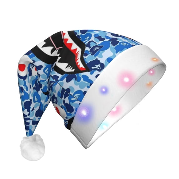 APE Adult Light Up Santa Hat Led Christmas Hat Funny Xmas Decoration ...